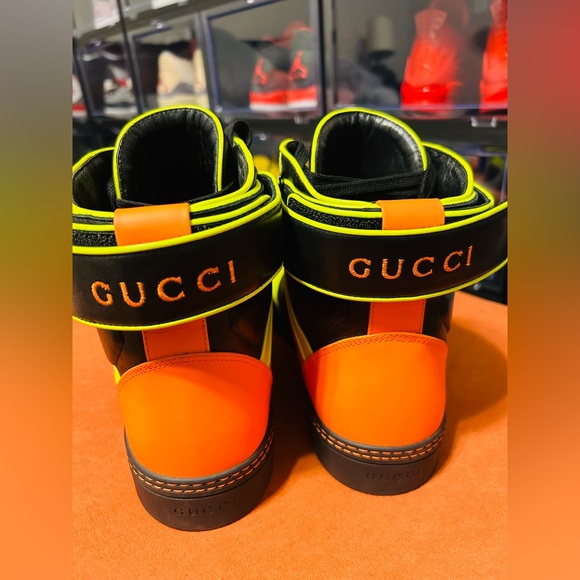 Gucci | Shoes | Nib Gucci 86 Mens Neon Colorblock Hitop Leather Gg ...